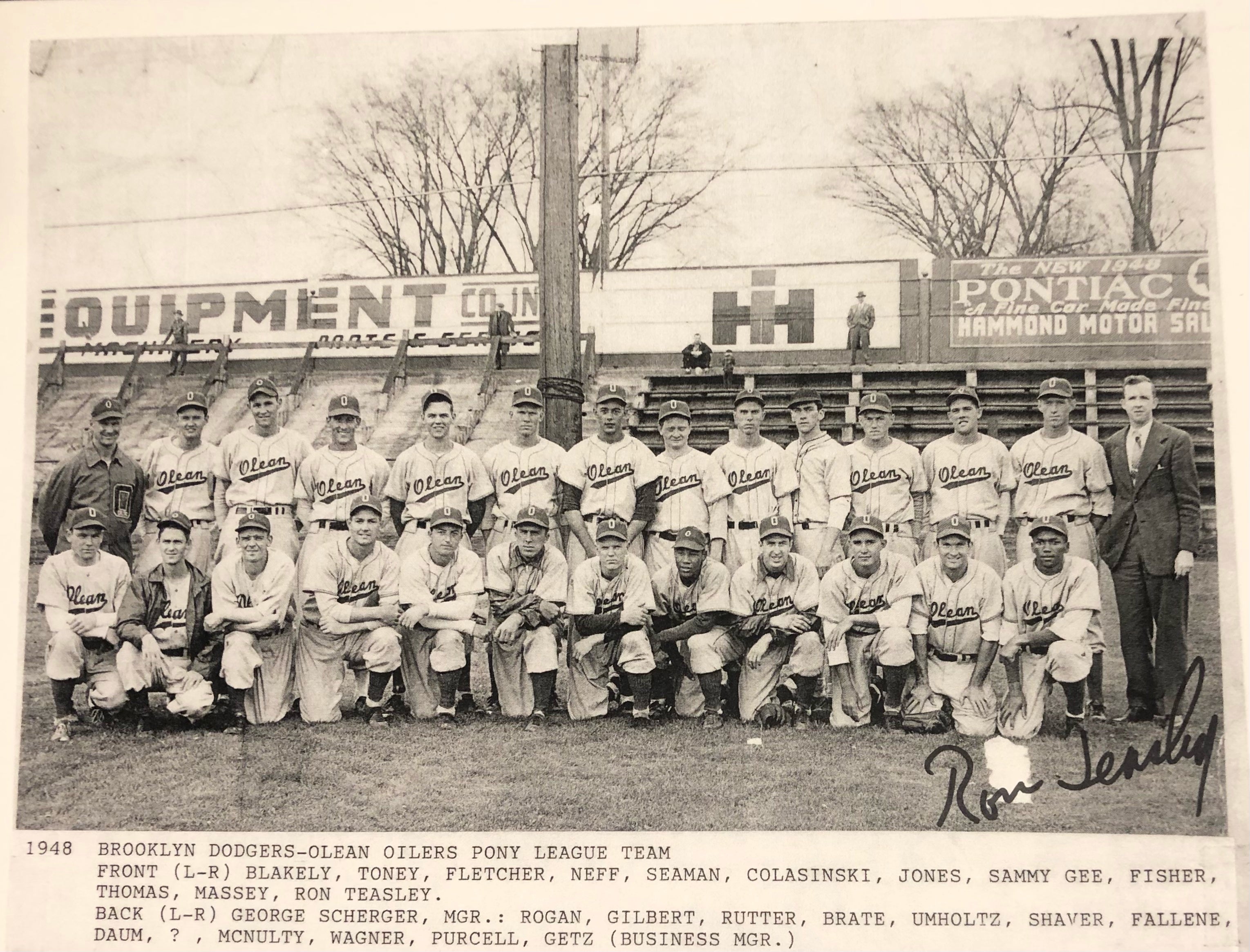 Ron Teasley Negro League Baseball Memorabilia